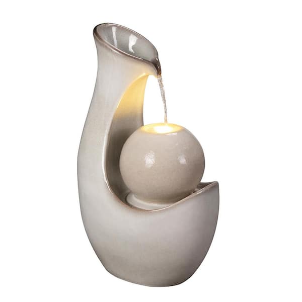 HI-LINE GIFT LTD Ceramic Fountain with Lights - Ivory Elegance 79586-08 ...