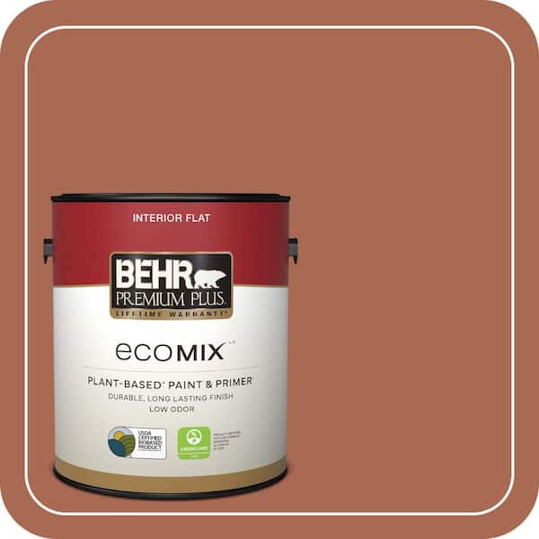 BEHR PREMIUM PLUS 1 gal. #220D-7 Mojave Sunset Flat EcoMix Plant-Based ...