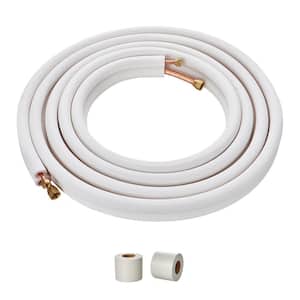 TURBRO 25 ft. Mini Split Line Set, 1/4 in. and 3/8 in. O.D. Copper ...
