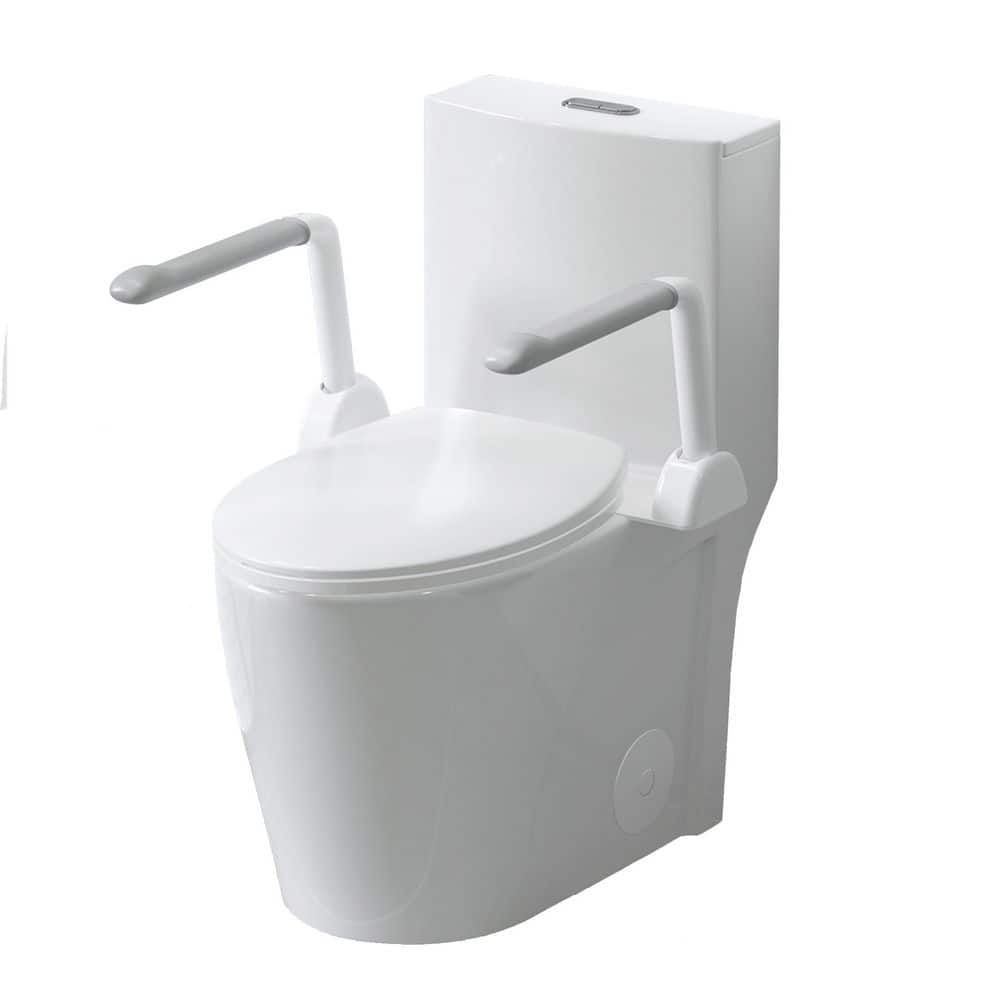 Crofutre 1/1.6 GPF Tornado Flush Elongated 1-Piece Toilet in Glossy ...