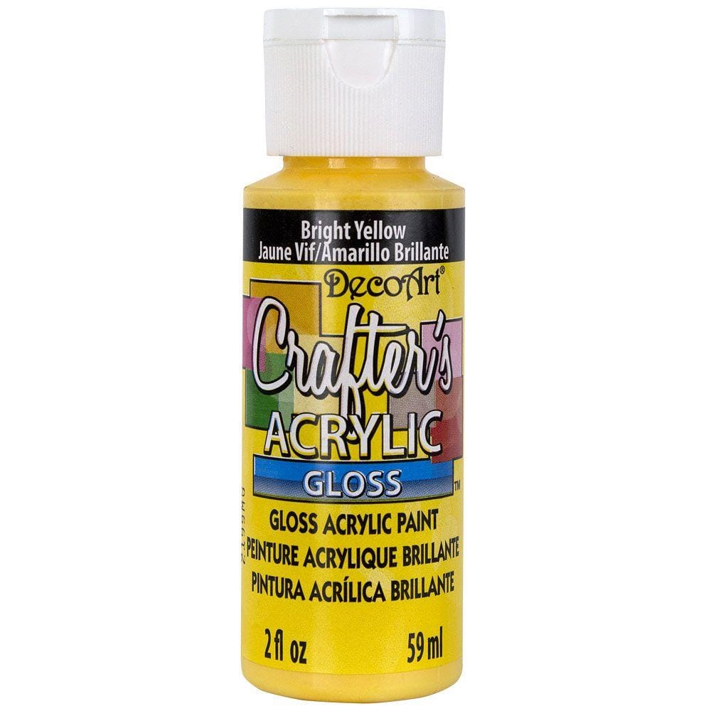 DecoArt 2 oz. Bright Yellow Gloss Crafter's Acrylic Paint-DCAG49-3 ...