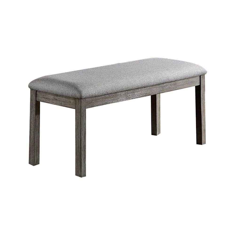 Benjara Gray 45 in. Backless Bedroom Bench with Padded Seat BM312197 ...