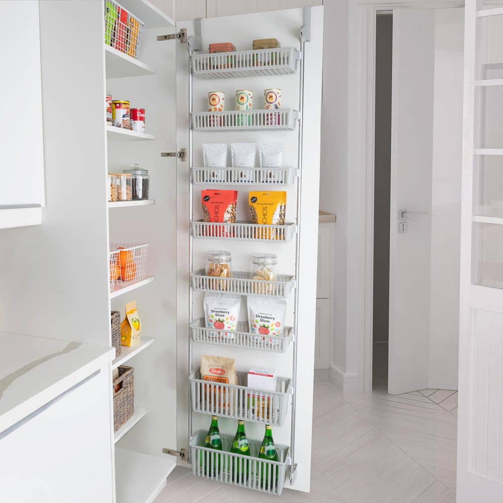 Smart Design 8-Tier Over-The-Door Hanging Pantry Organizer with 2 Deep ...