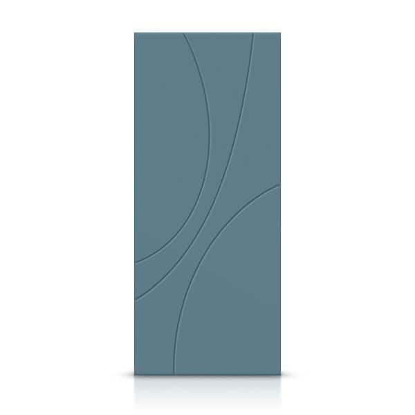 CALHOME 32 in. x 84 in. Hollow Core Dignity Blue Stained Composite MDF ...