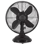 Hunter Retro 12 in. 3 Speed All-Metal Table Fan with Wide Oscillation ...