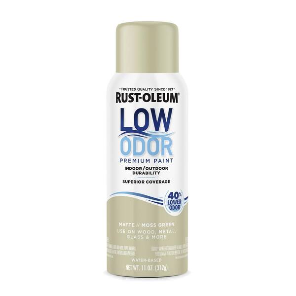 Rust-Oleum Low Odor 11 oz. Matte Moss Green Low Odor Water-Based Spray ...