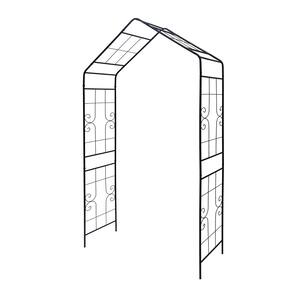 Justincity 94 in. Powder-coated Metal Trellis, Black Garden Arch Arbors ...