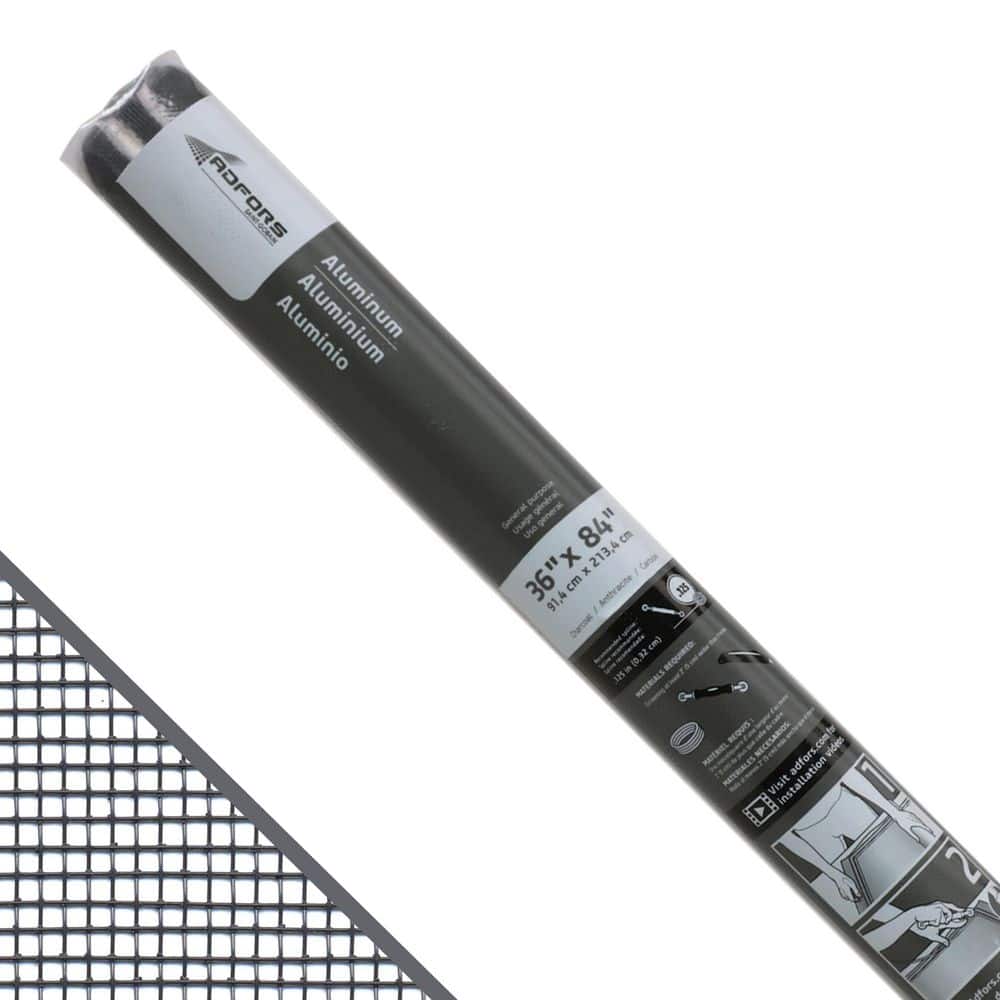 Saint-Gobain ADFORS 36 in. x 84 in. Charcoal Aluminum Screen Roll for ...