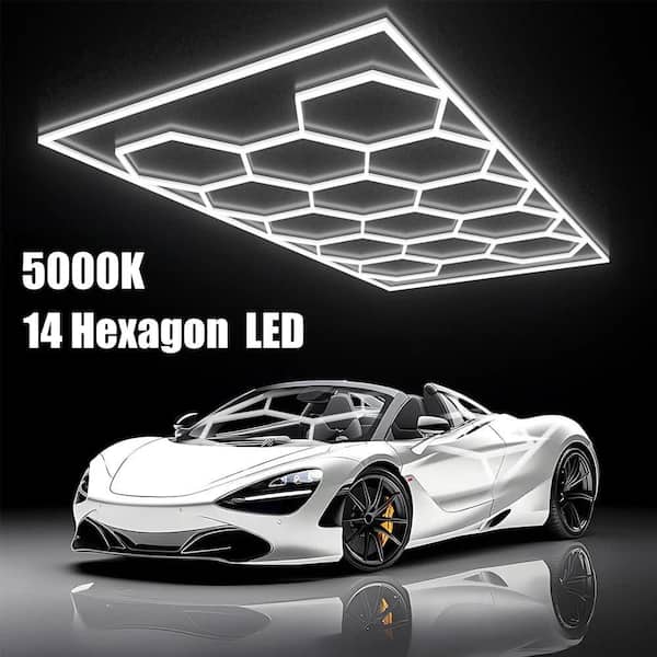 KOAOEIRS 184 in. 14-Grid Integrated LED Strip Light Fixture 534-Watt ...