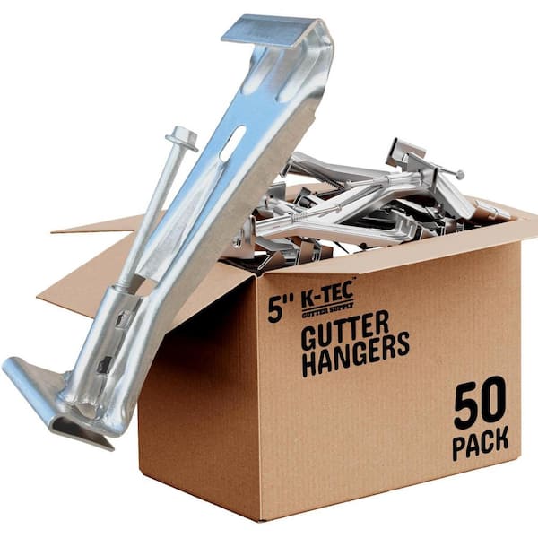 Angel Sar 5 in. K-Style Hidden Gutter Hangers, Aluminum Heavy Duty Rain ...