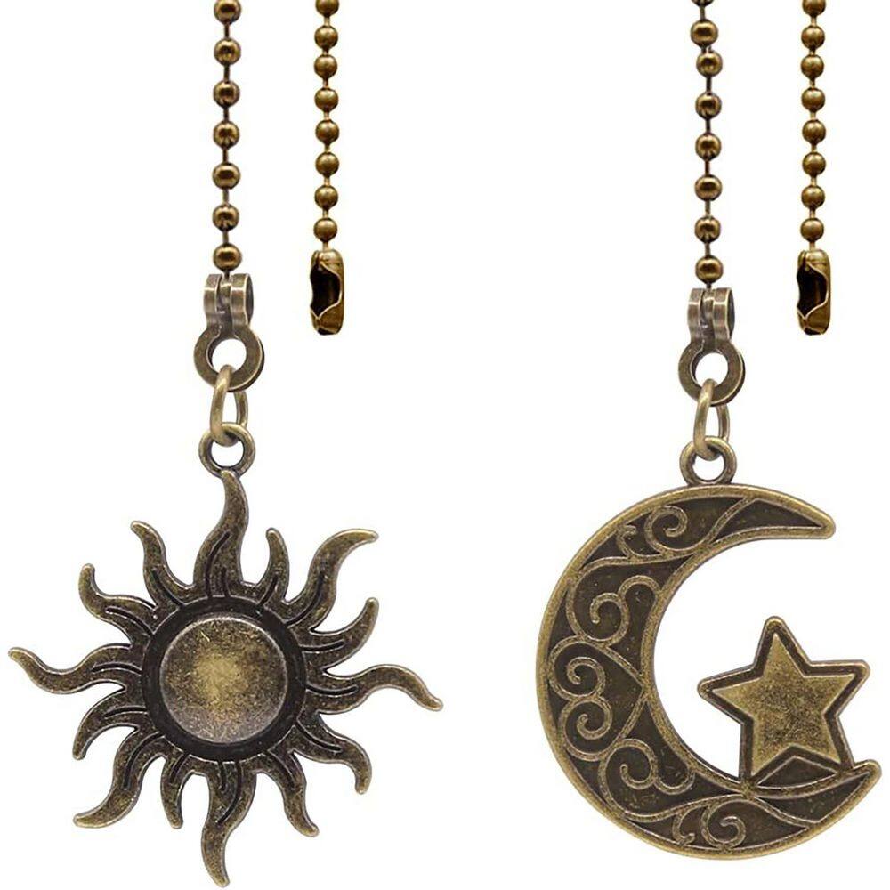 phyfalip Bohemia 12 in. Copper Ceiling Fan Pull Chains with Connector 2 ...