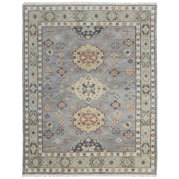 HomeRoots 2 ft. x 3 ft. Gray, Blue, Taupe Geometric Area Rug 2000567130 ...