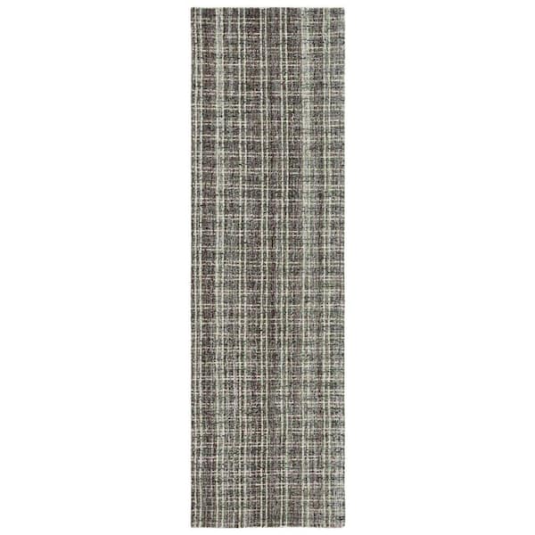 SAFAVIEH Abstract Brown/Green 2 ft. x 8 ft. Modern Plaid Runner Rug ...