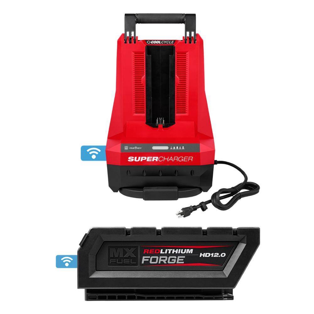 Milwaukee MX FUEL REDLITHIUM FORGE HD 12.0 Battery Pack with MX FUEL Super Charger MXFHD812 ...