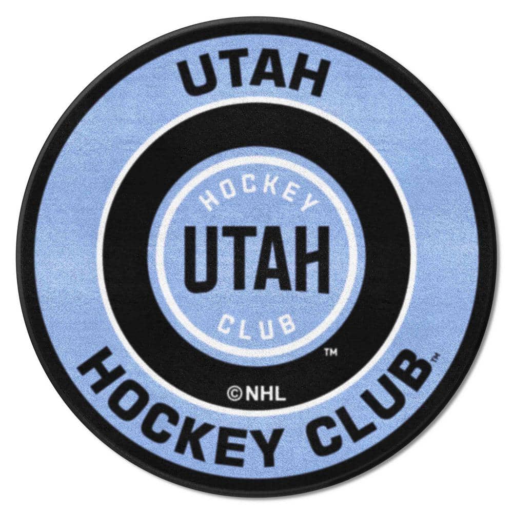 FANMATS NHL-Utah Blue 27 in. Hockey Club Roundel Area Rug Utah Hockey ...