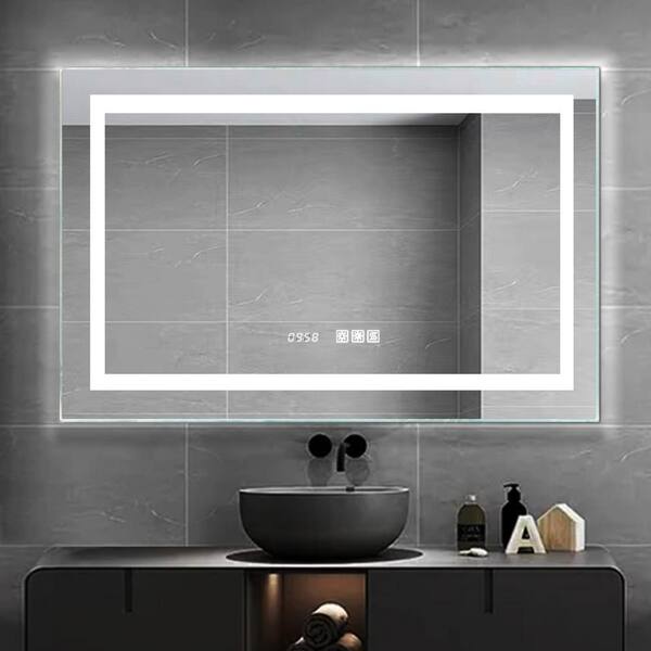 Lonni 40 in. W x 24 in. H Medium Rectangular Frameless Anti-Fog Wall ...