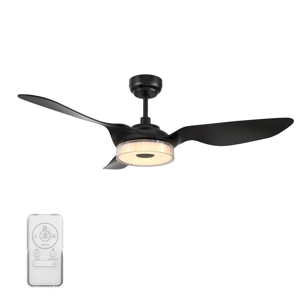 CARRO Finley II 52 in. Dimmable LED Indoor Black Smart Ceiling Fan with ...