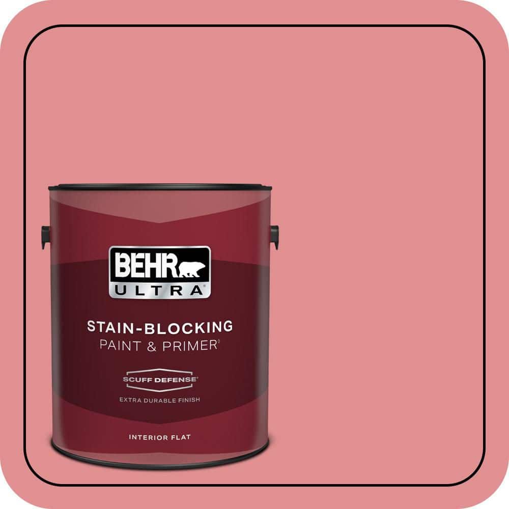 BEHR ULTRA 1 gal. #140D-4 Fresh Pink Extra Durable Flat Interior Paint ...