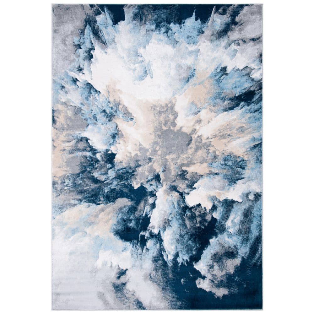 SAFAVIEH Lagoon Blue/Beige 8 ft. x 10 ft. Abstract Gradient Area Rug ...