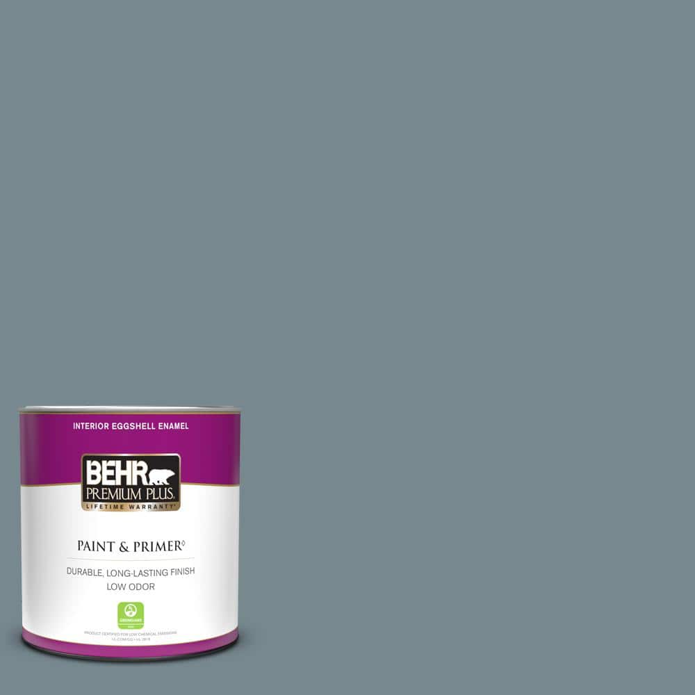 BEHR PREMIUM PLUS 1 qt. #N470-5 Norwegian Blue Eggshell Enamel Low Odor ... BEHR PREMIUM PLUS 1 qt. #N470-5 Norwegian Blue Eggshell Enamel Low Odor ...