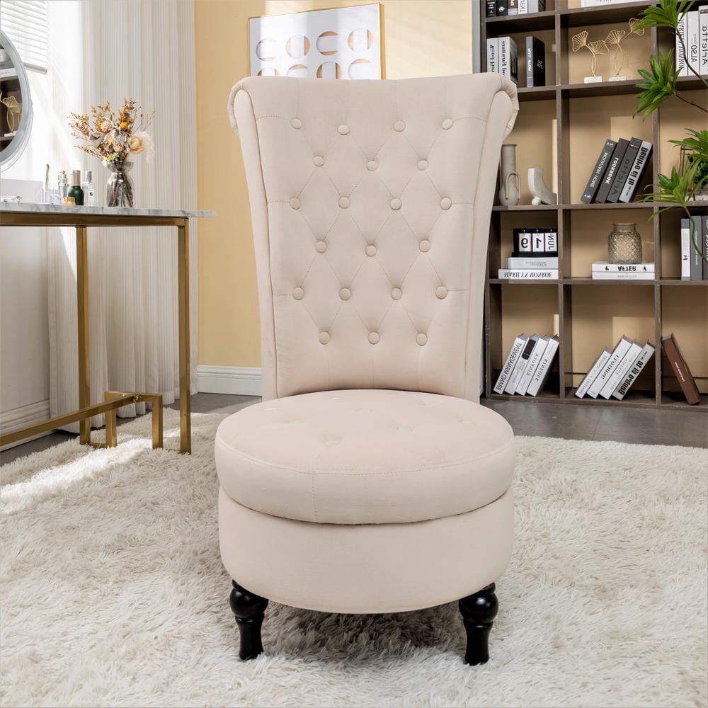 US Pride Furniture Gosser 20 in. Ivory Velvet Vanity Arm Chair HD-C258 ...