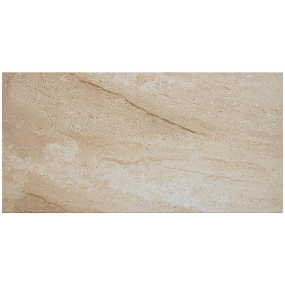 Florida Tile Home Collection Elegance Beige 12 in. x 24 in. Porcelain ...