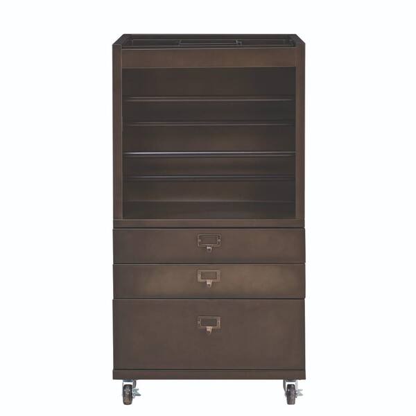 Home Decorators Collection Becker 3-Drawer Antique Bronze Wrapping ...
