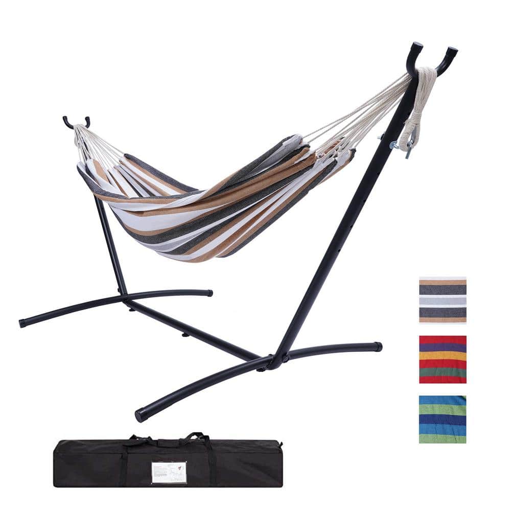 maocao hoom Steel Frame Double Classic Hammock with Stand for 2 Person ...