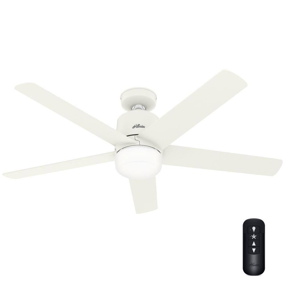 Hunter Stylus 52 in. Indoor Matte White Smart Ceiling Fan with Light ...