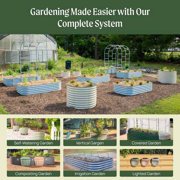 vego garden 26" Extra Tall 9 in 1 Modular Raised Planter Garden Bed ...