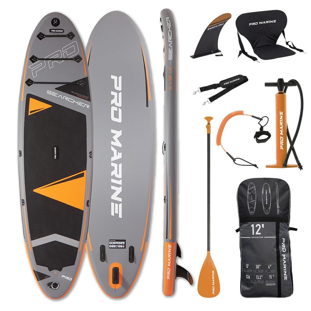 LTMATE 12 ft. Extra Wide Inflatable Stand Up Paddle Board in Orange ...