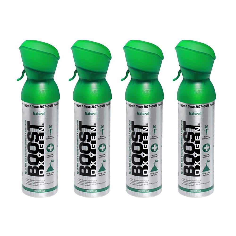BOOST OXYGEN 5 Liter Canned Oxygen Bottle with Mouthpiece, Natural (4 ...