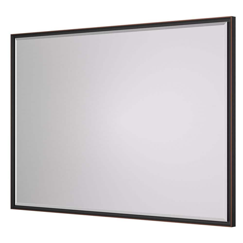 TETOTE 48 in. W x 36 in. H Rectangular Brushed Gold Mirrors for ...