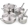 Cooks Standard Professional Grade 8-Piece Stainless Steel Cookware Set ...