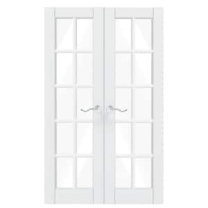 TENONER 60 in. x 80 in. Composite, MDF, 10-Lite, Clear Glass, Primed ...