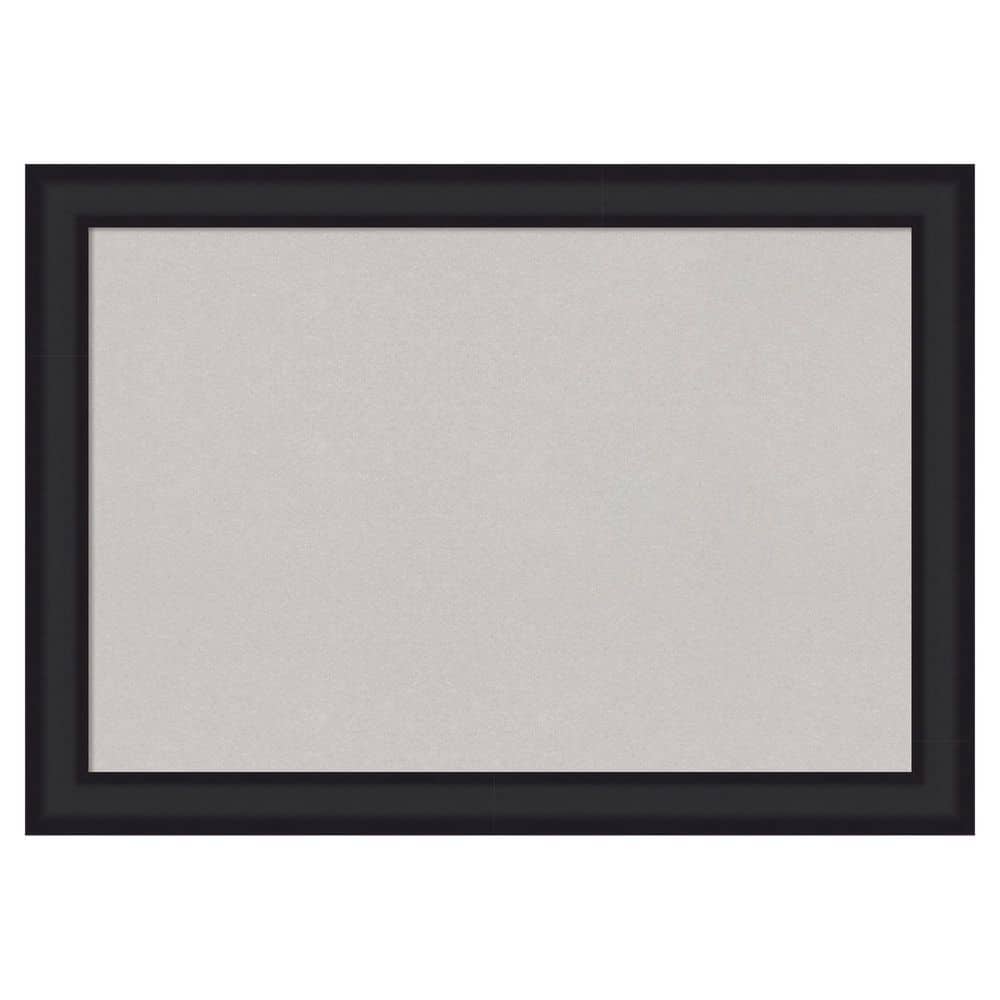Amanti Art Oliver Black 41 in. x 29 in. Wood Framed Grey Cork Memo ...