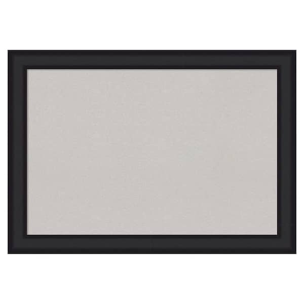 Amanti Art Oliver Black 41 in. x 29 in. Wood Framed Grey Cork Memo ...