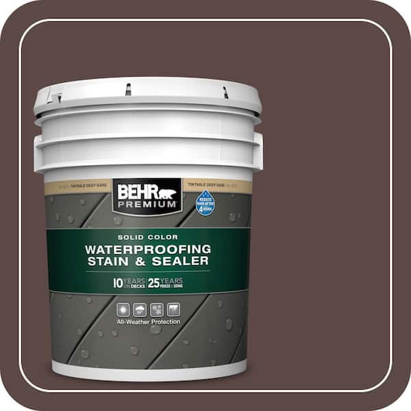 BEHR PREMIUM 5 gal. #MQ1-58 Chocolate Soul Solid Color Waterproofing ...