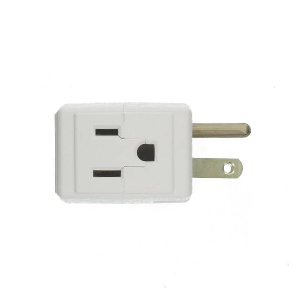 Leviton Grounded Triple Cube Outlet Adapter, White 692-W R54-00692-00W ...