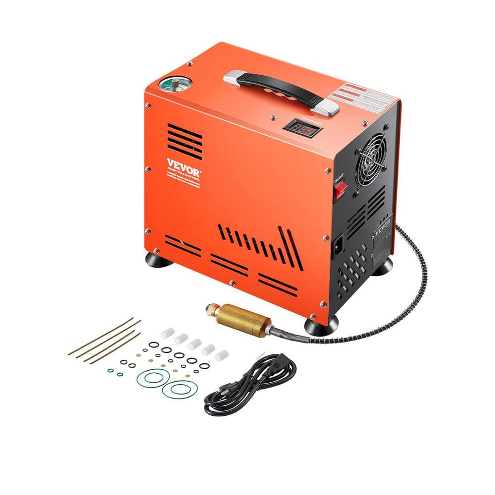 VEVOR PCP Air Compressor, 800-Watt Dual-Cylinder PCP Airgun 0.26 Gal ...