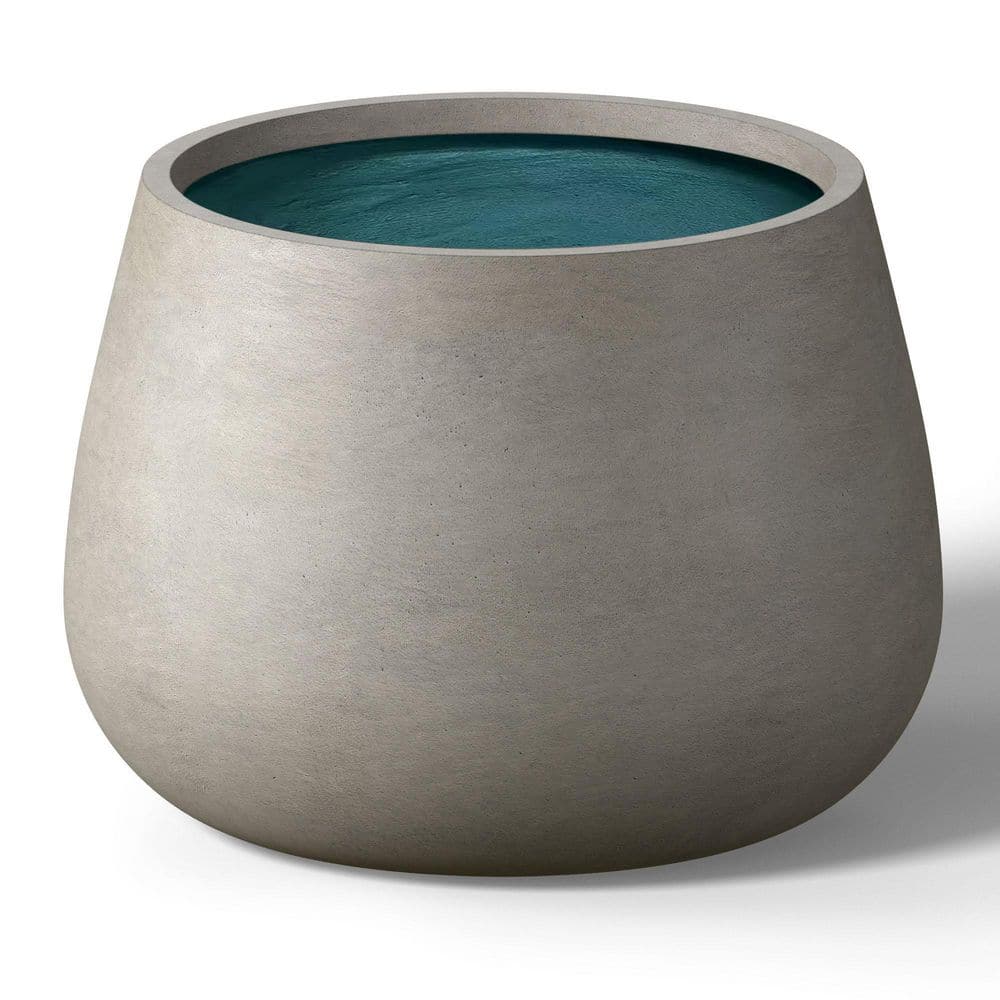 Sapcrete 18.5 in. Large Light Gray(Premium Inner) Concrete Round ...