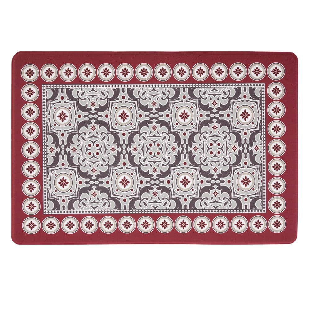RAY STAR RayStar Red 20 in. x 30 in x 0.39in. PVC Kitchen Mat Anti ...