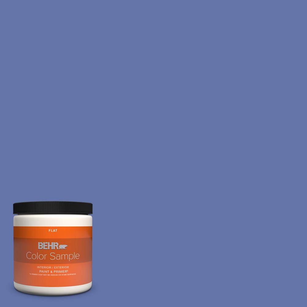 BEHR PREMIUM PLUS 8 oz. #600B-6 Sudden Sapphire Flat Interior/Exterior ...