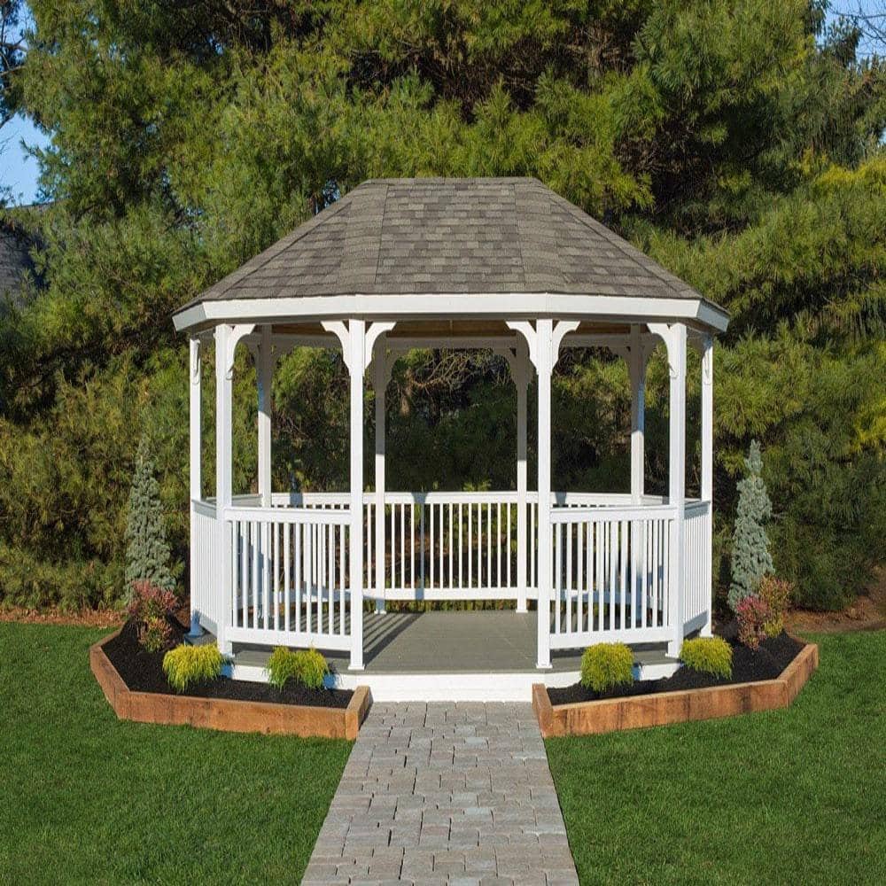 YardCraft YC 12 ft. x 18 ft. Wood Oval Gazebo Kit with Floor VF1218 ...