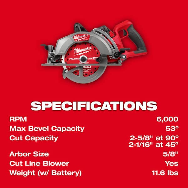 Milwaukee M18 FUEL 18V Lithium-Ion Cordless 7-1/4 in. Rear Handle ...