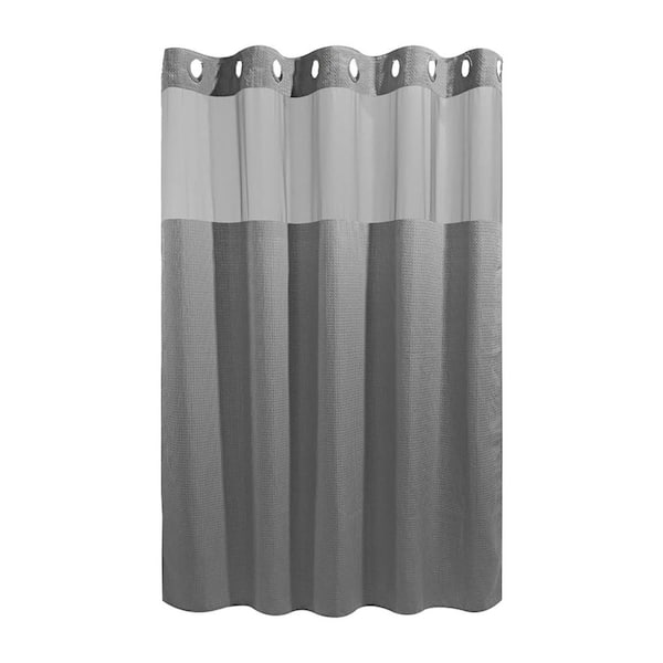 Waffle Weave Heavy Duty Shower Curtain and Liner Set 71x74 with ...