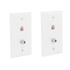 Commercial Electric White 2-Gang 1-Phone/1-Coaxial Wall Plate (1-Pack ...