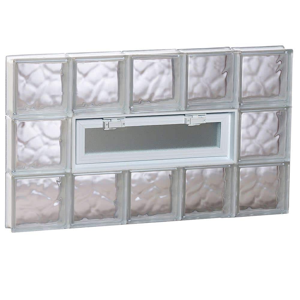 Clearly Secure 38.75 in. x 23.25 in. x 3.125 in. Frameless Wave Pattern ...