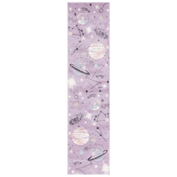 SAFAVIEH Carousel Kids 2 ft. x 8 ft. Purple/Orange Galaxy Runner Rug ...