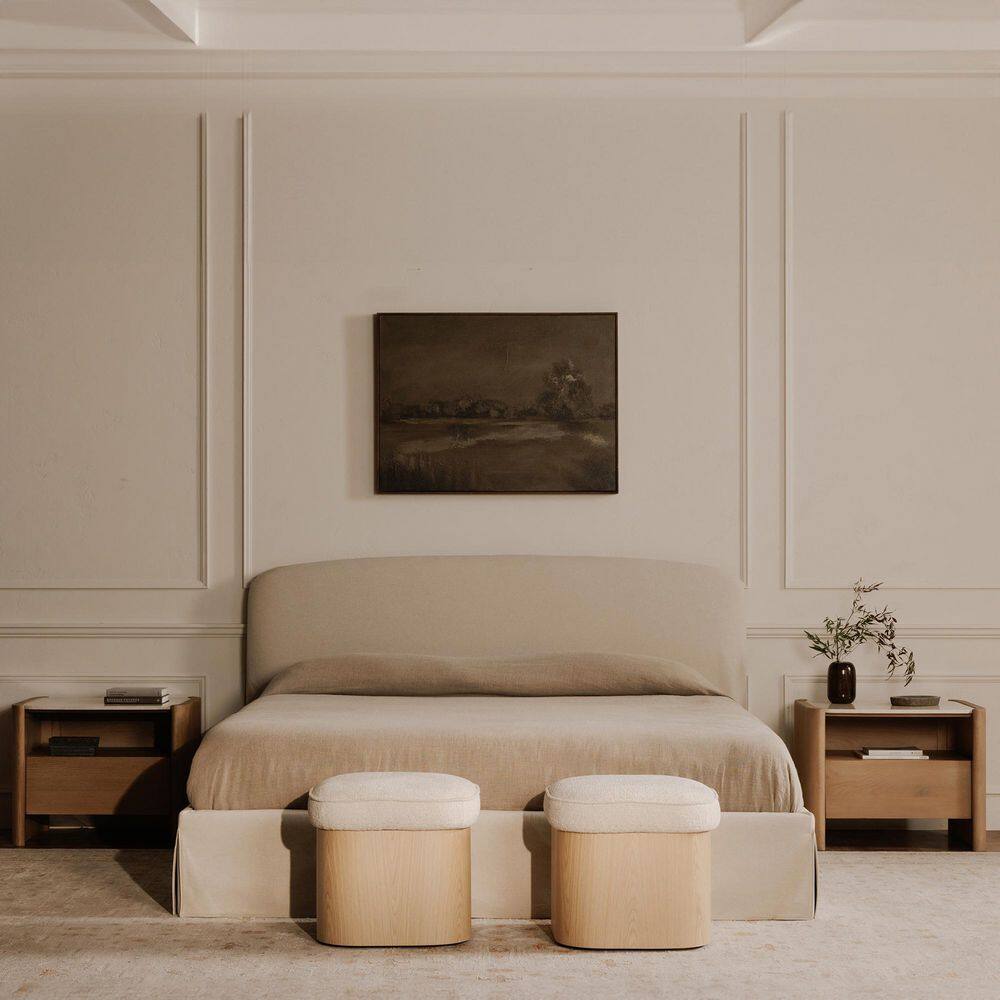 NADAAL STUDIOS Clarisse Stool, Lift-Top Storage, Ash Veneer Base ...